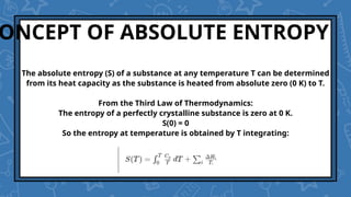 Evaluation of absolute entropy from heat capacity | PPTX
