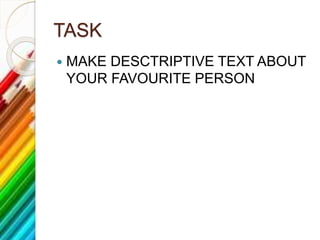 Materials to make descriptive text | PPT | Free Download