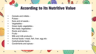 Classification of Food | PDF