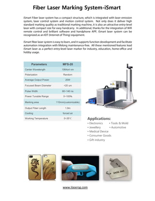 Laser Marking, Laser Cleaning, Laser Cutting Machine - ILASER | PDF