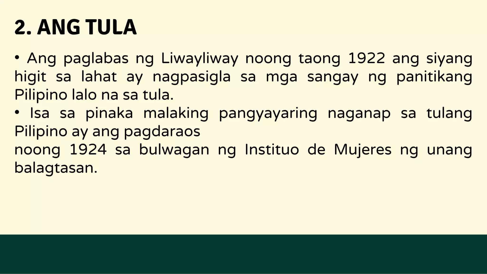 PANAHON NG ILAW AT PANITIK (1922-1934) | PDF