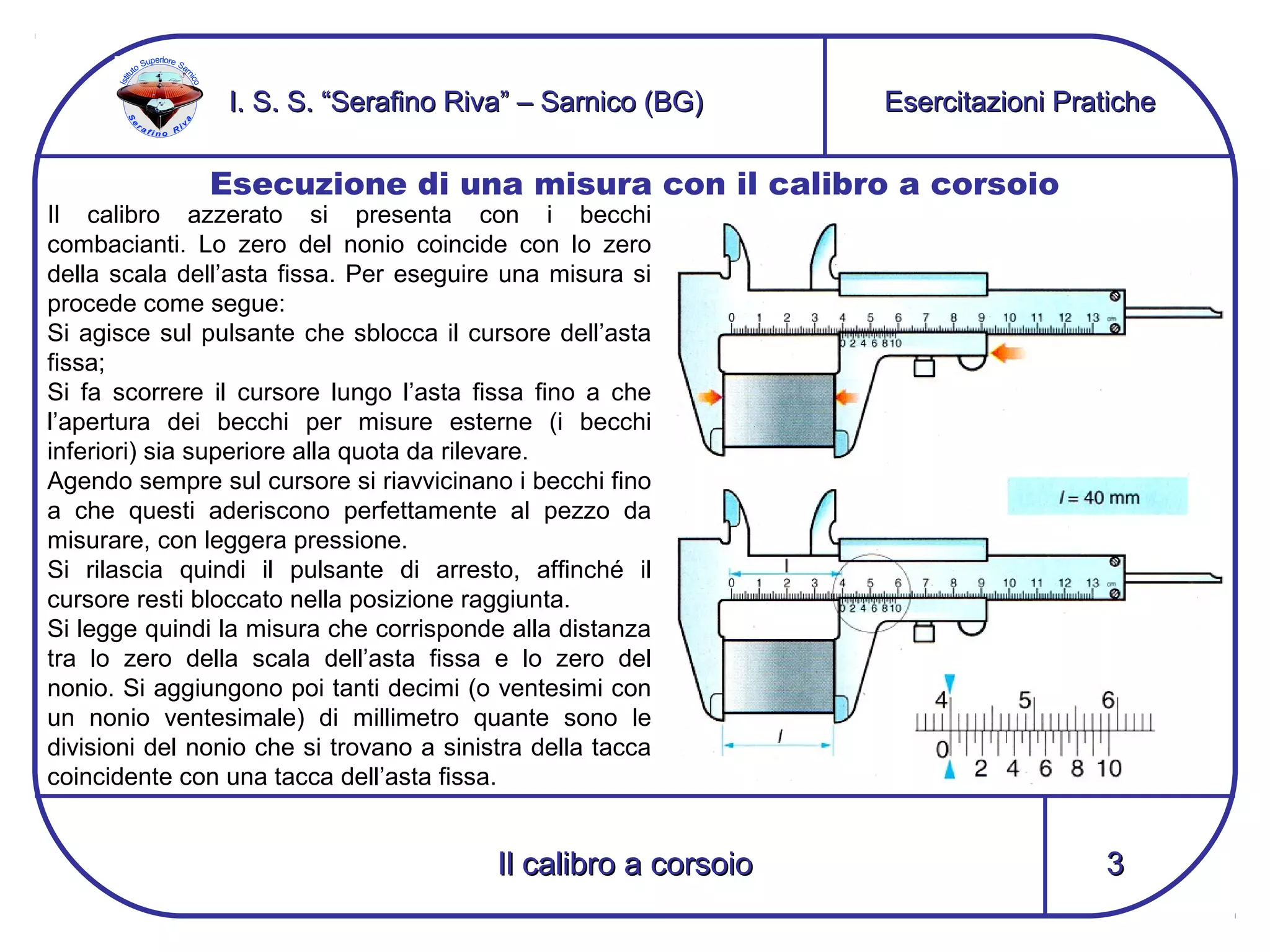 Il calibro a corsoio | PPT