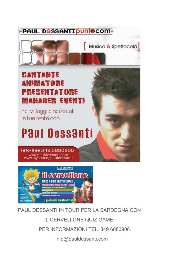 Il cervellone paul dessanti in tour per la sardegna | PDF