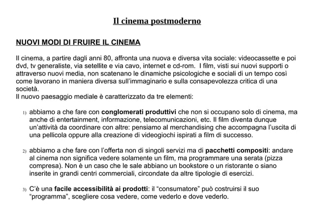 Il cinema postmoderno | PDF