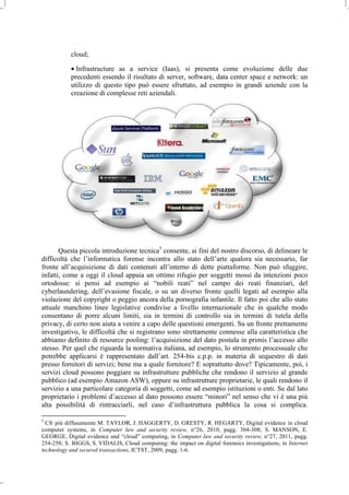 Il Cloud Computing: la nuova sfida per legislatori e forenser | PDF