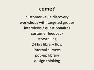 Users involvement in public libraries | PPT