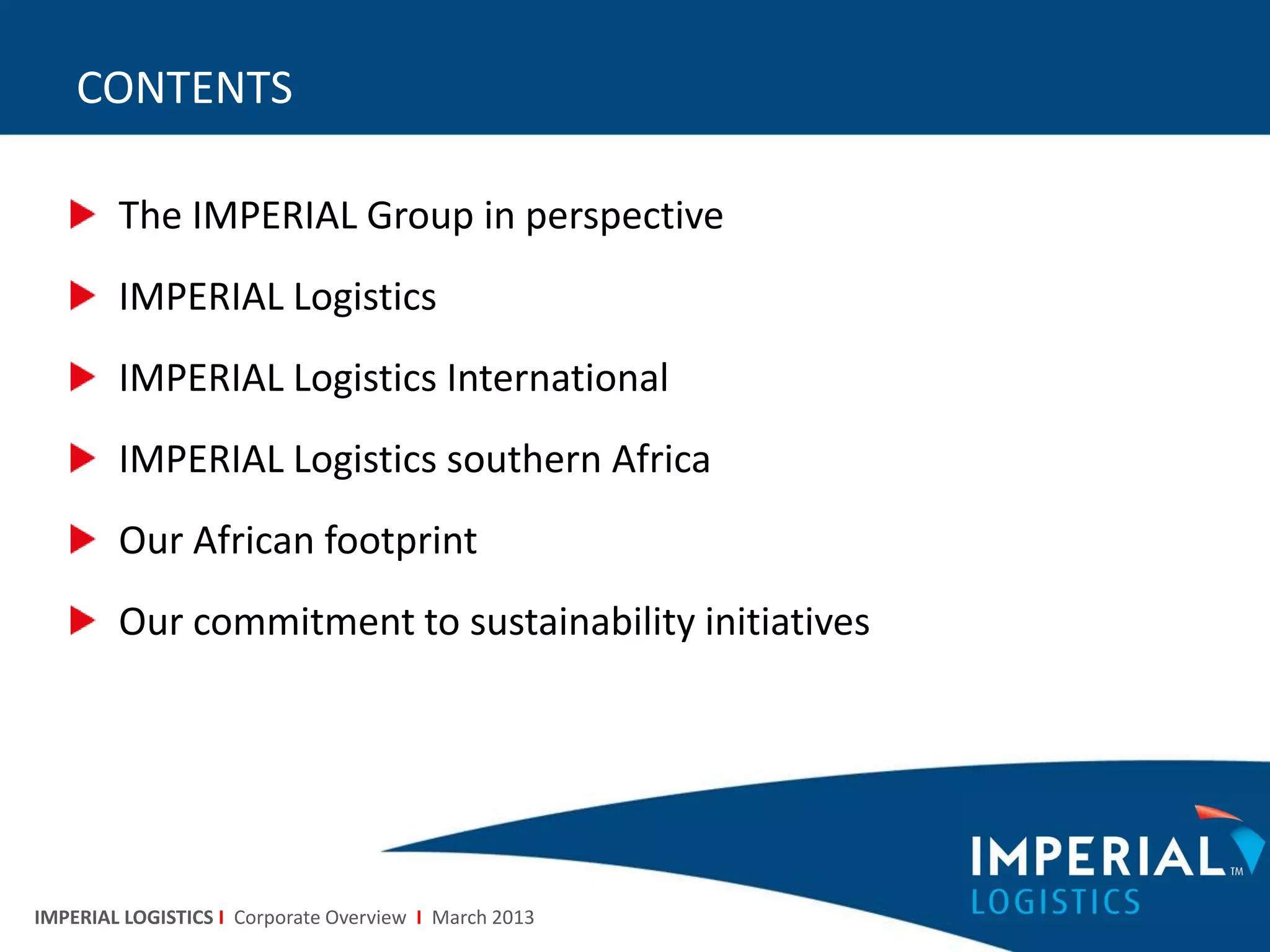IMPERIAL Logistics Company Overview | PPTX