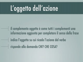 Il complemento oggetto | KEY