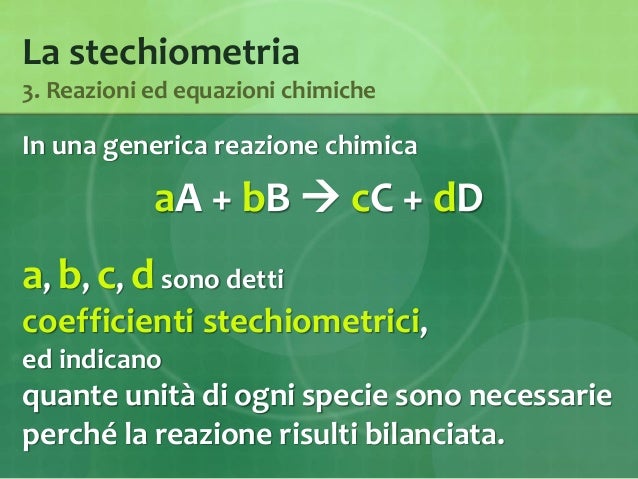 Il Concetto Di Mole E La Stechiometria