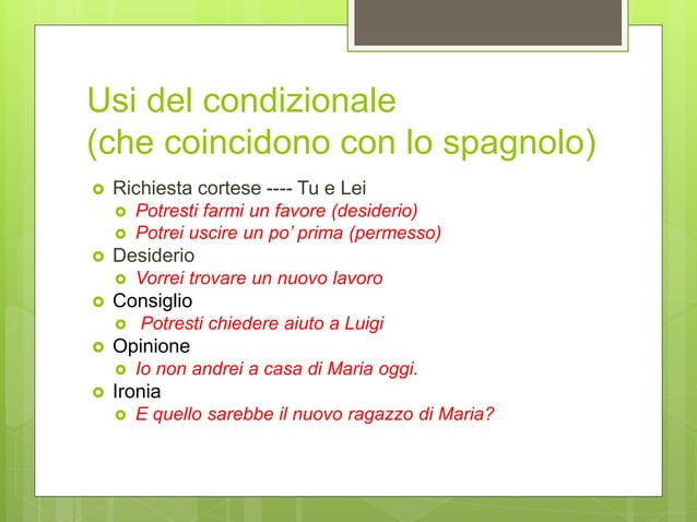 Il condizionale | PPT