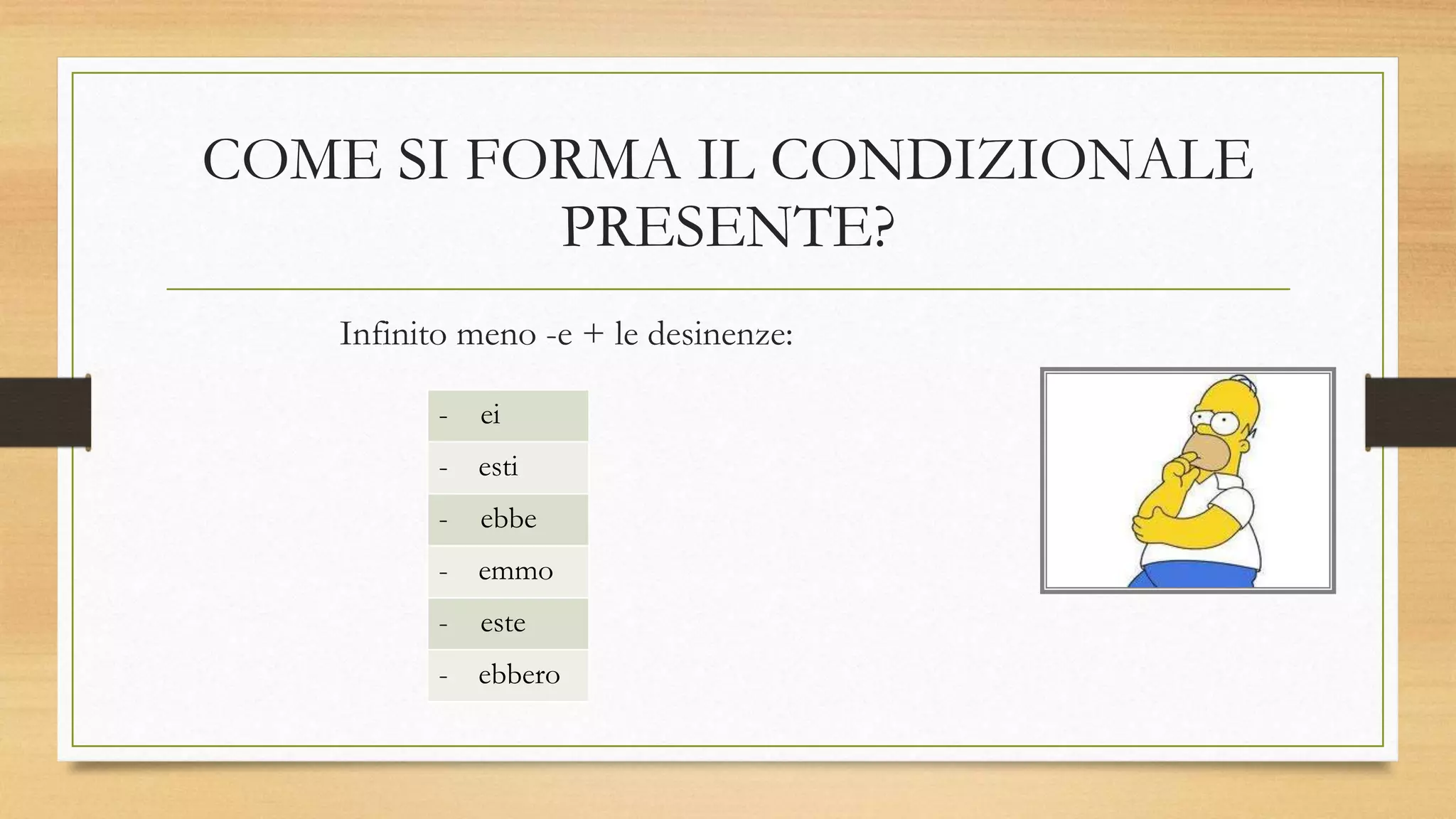 Il condizionale presente | PPTX