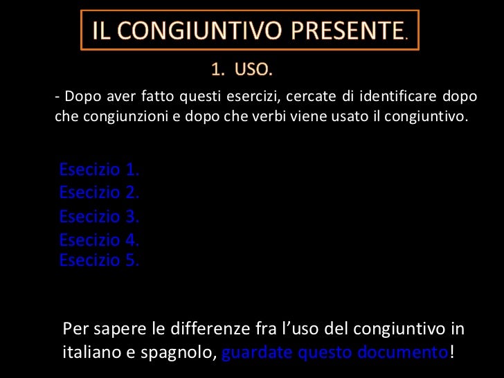 Il congiuntivo presente