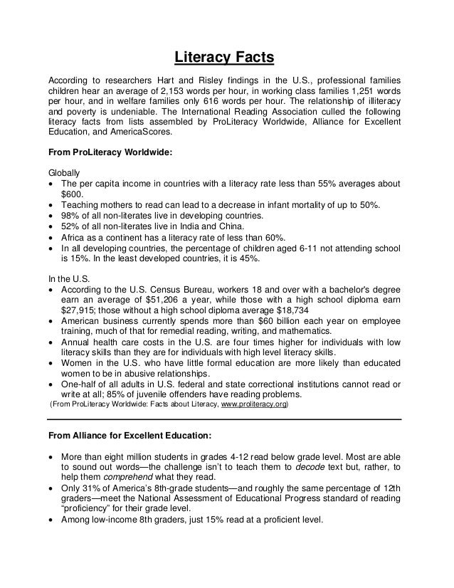 Literacy Fact Sheet