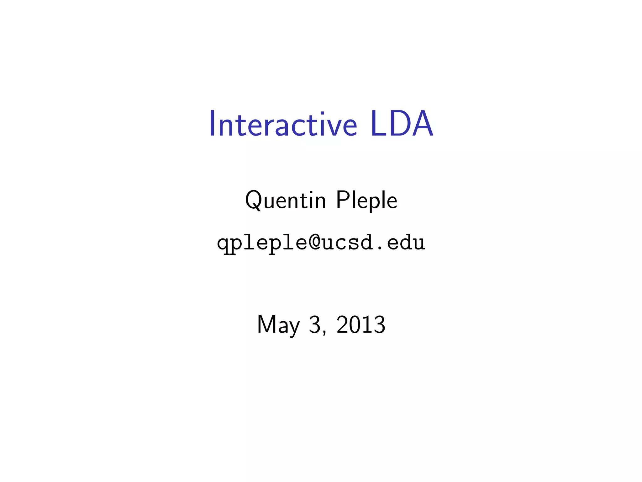 Interactive Latent Dirichlet Allocation | PPT