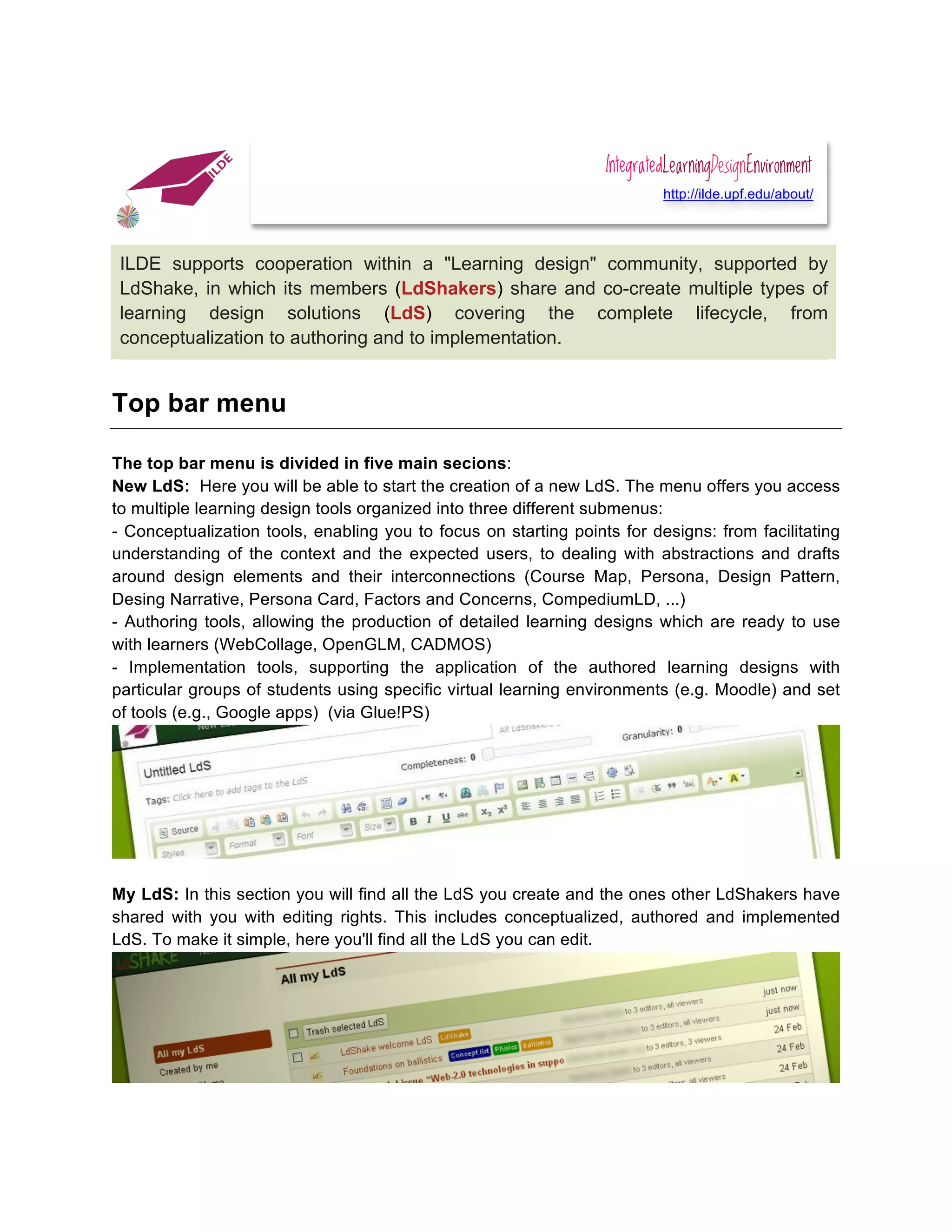 Ilde user manual | PDF