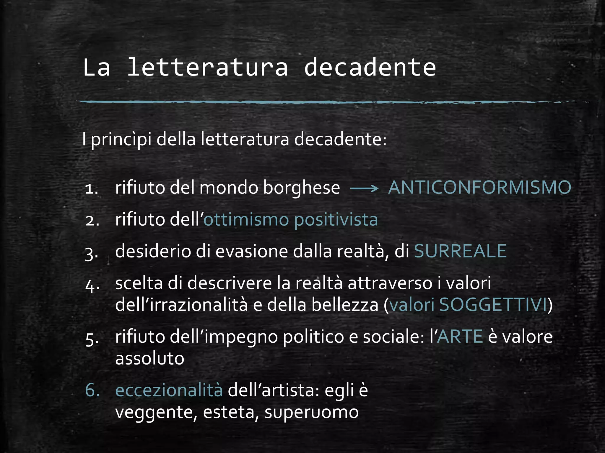Il decadentismo | PPTX