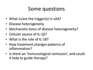 Immune Mechanisms of Inflamation in SJIA | PPTX