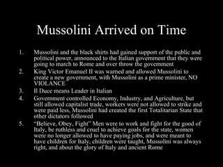 Il duce | PPT | Death, Injury, or Military Conflict | Sensitive Topics