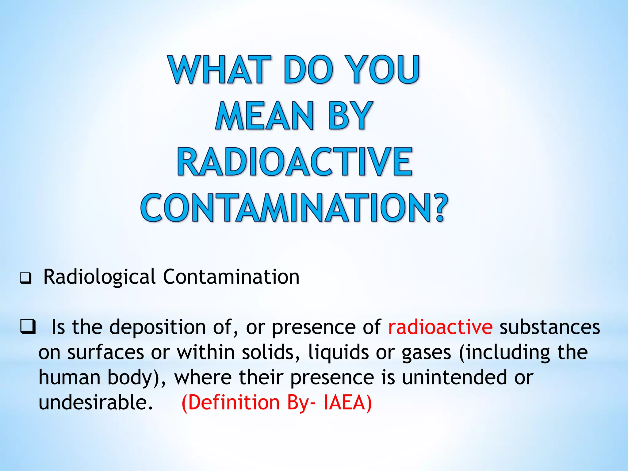 Detection of Radioactive Contamination | PPTX | Science