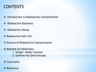 Detection of Radioactive Contamination | PPT