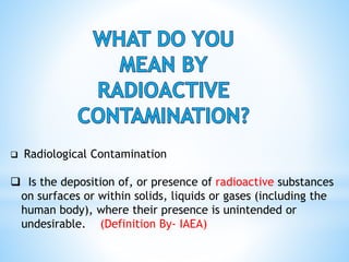 Detection of Radioactive Contamination | PPT