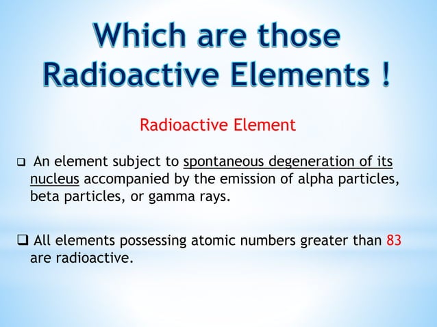 Detection of Radioactive Contamination | PPTX | Science