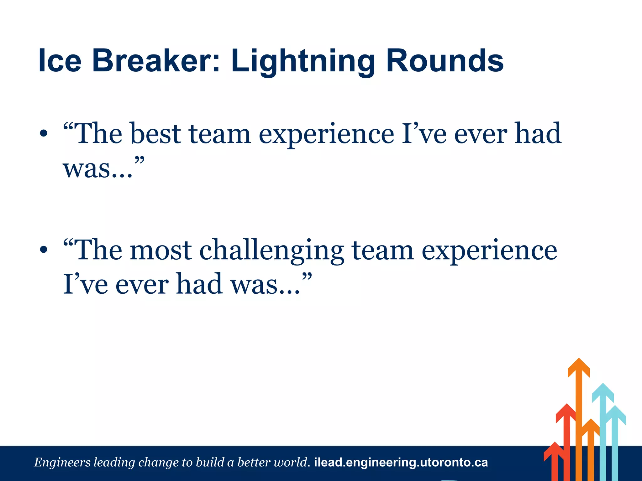 ILead:Graduate Teamwork: What makes teams work or fail? | PPTX