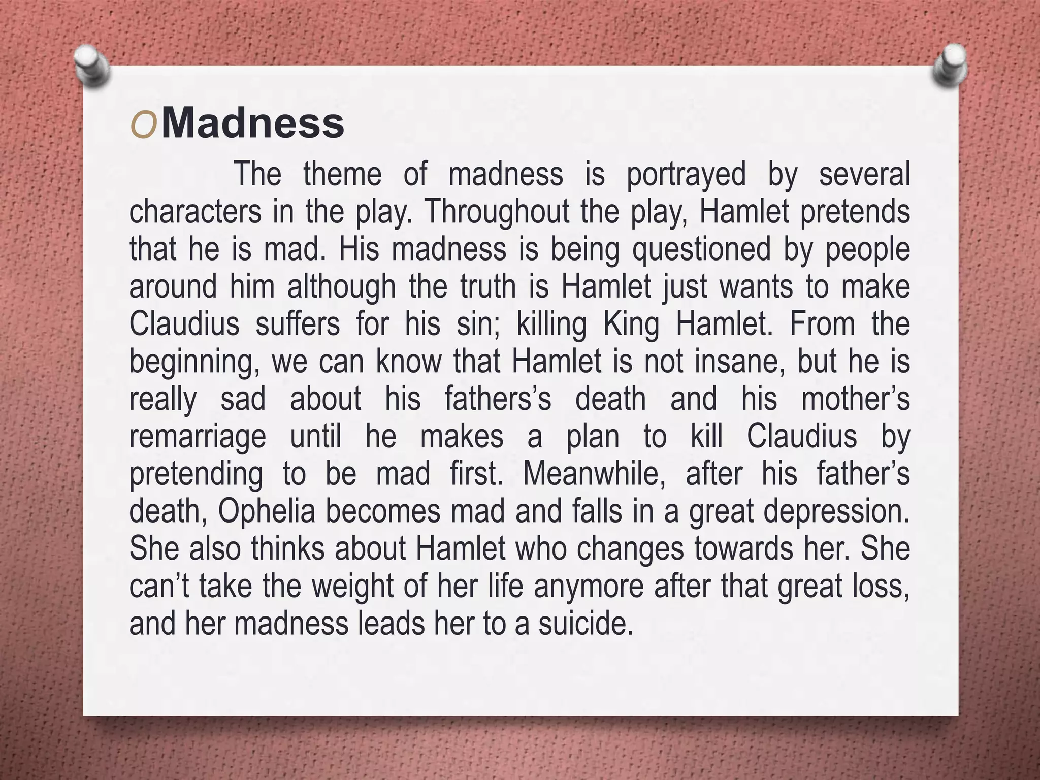 Tragedy Drama Analysis: Themes of William Shakespeare’s Hamlet | PPTX