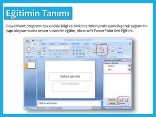 İleri Düzeyde Microsoft PowerPoint E-Eğitimi | PDF