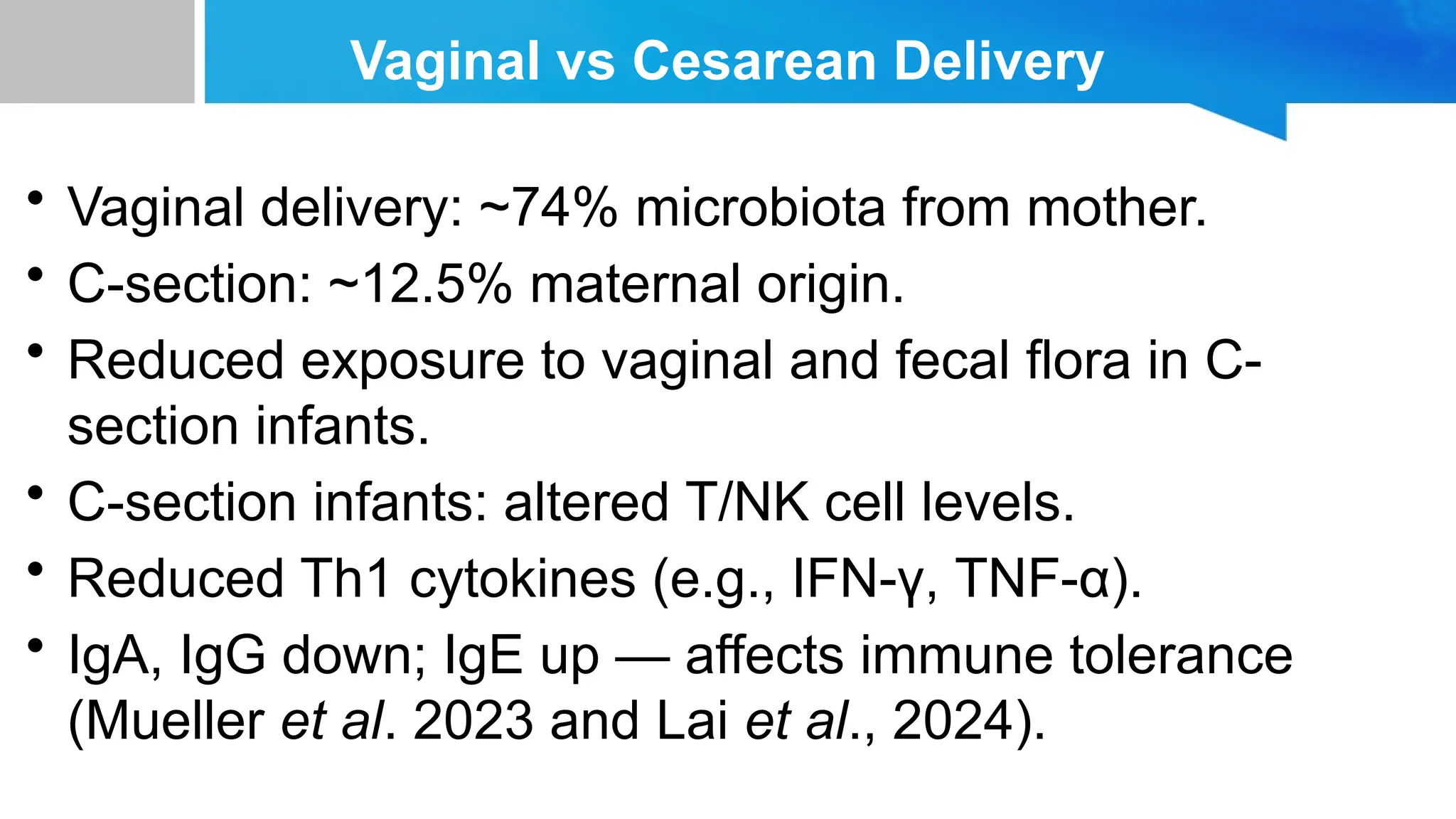 vaginal birth vs cesarean section and human microbe | PPTX