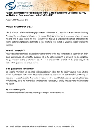 ILF Chronic Oedema Outcomes Project | DOCX