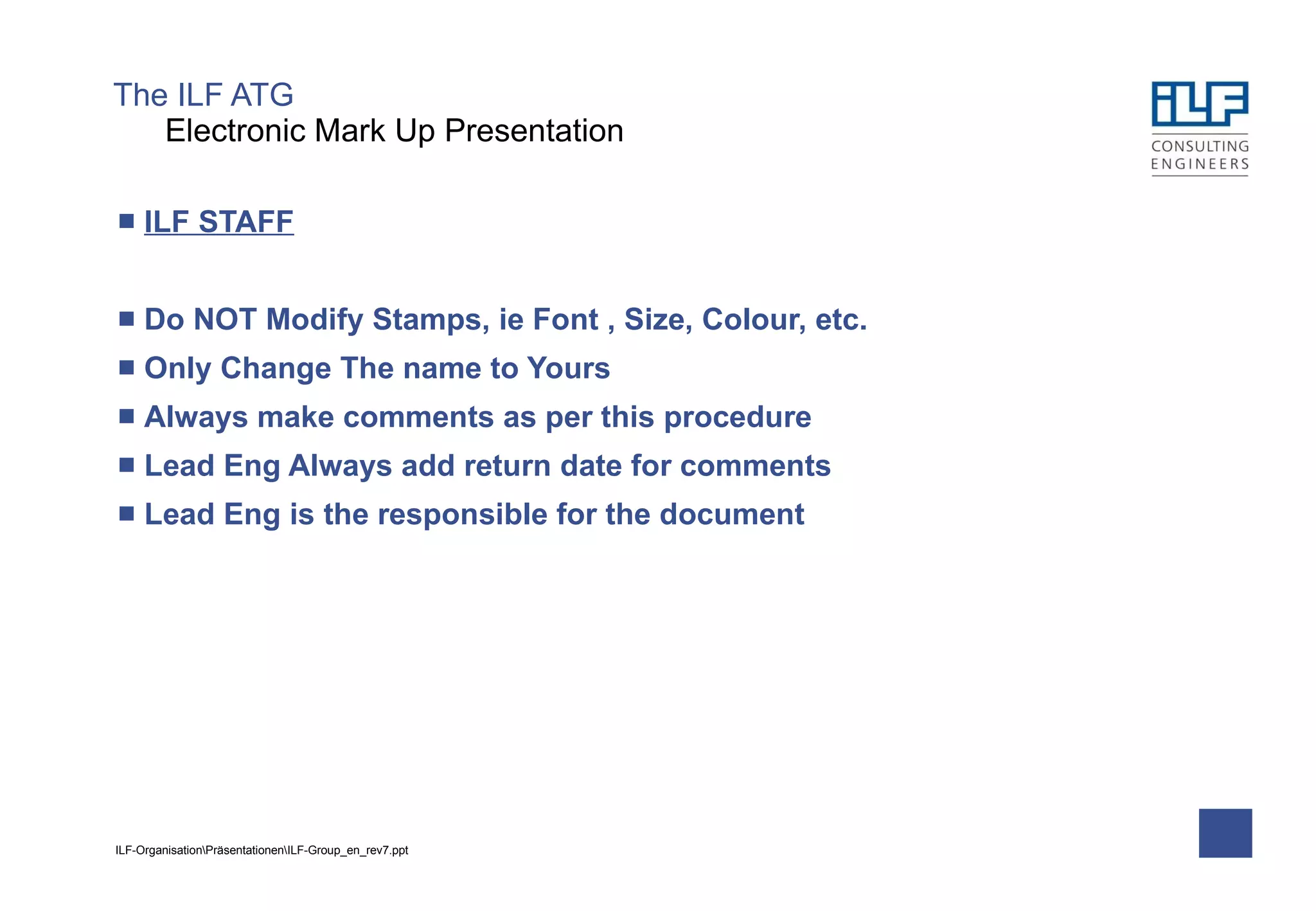 Ilf Electronic Mark Up Procedure | PPT