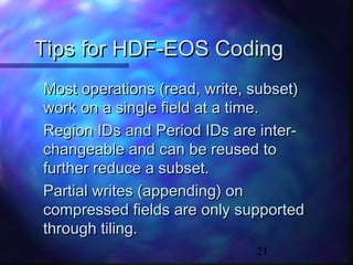 An Overview of HDF-EOS (Part 1) | PPT