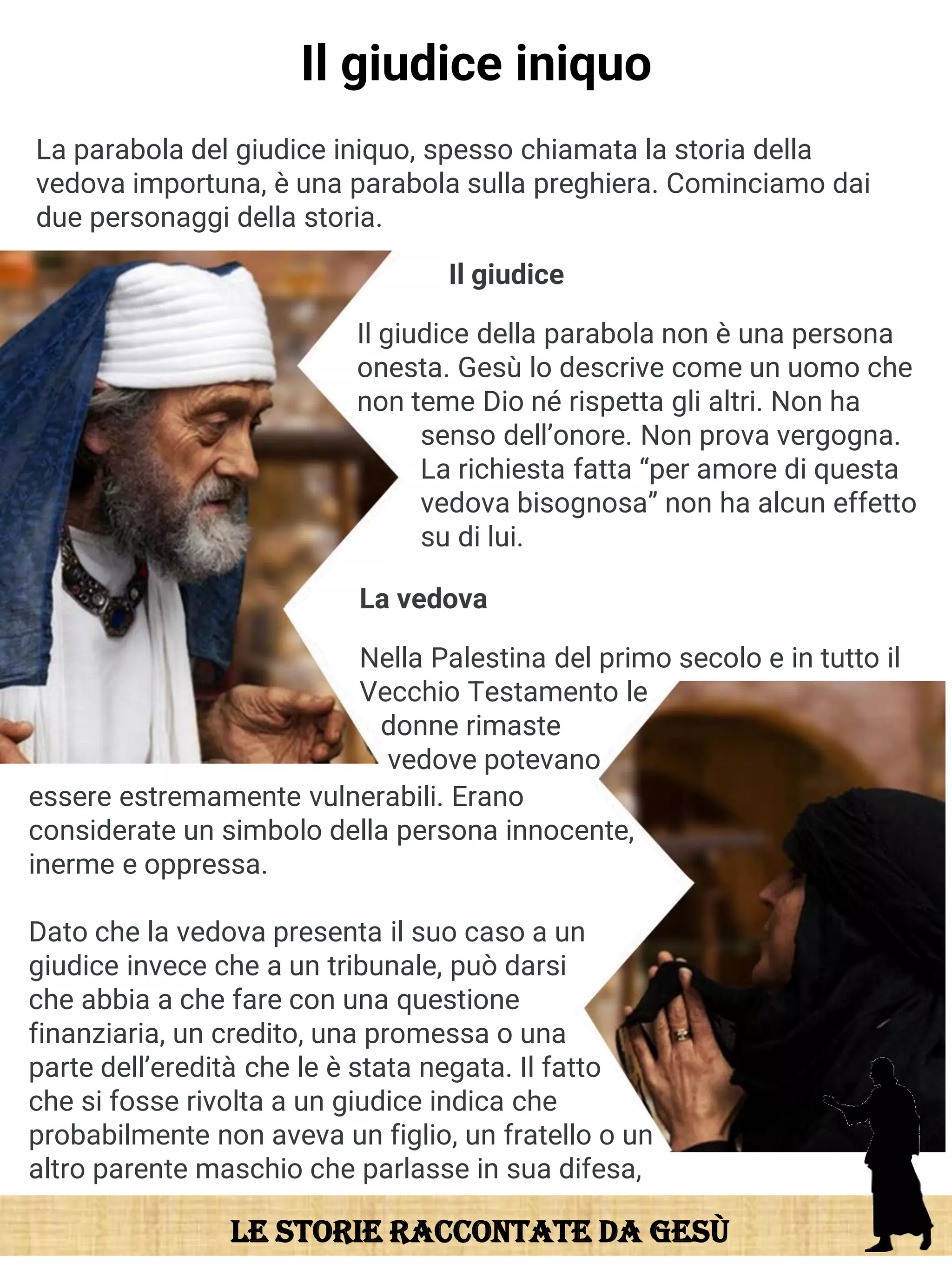 Le storie raccontate da Gesù: Il giudice iniquo | PDF Le storie raccontate da Gesù: Il giudice iniquo | PDF
