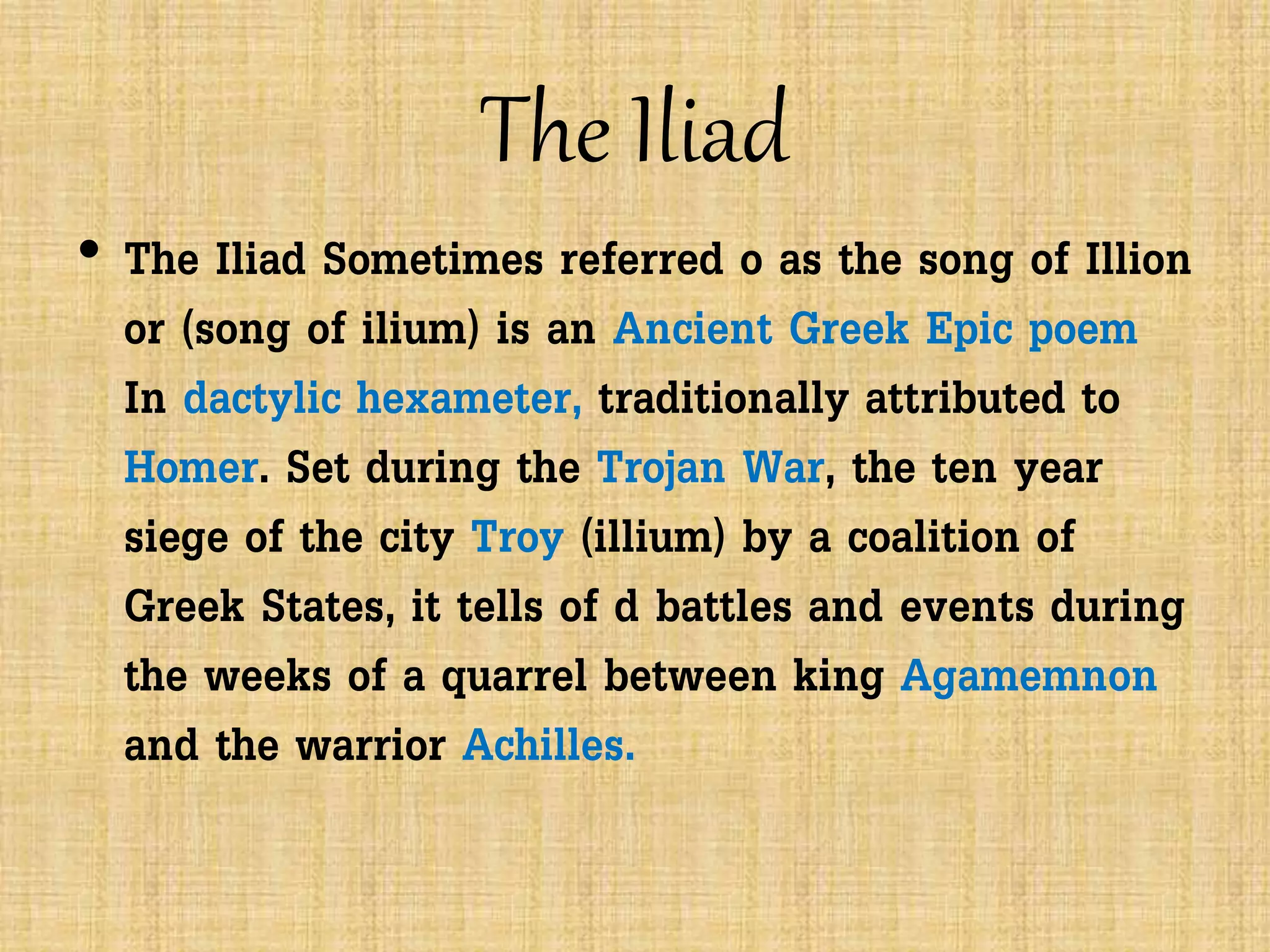 Iliad by Homer | PPTX