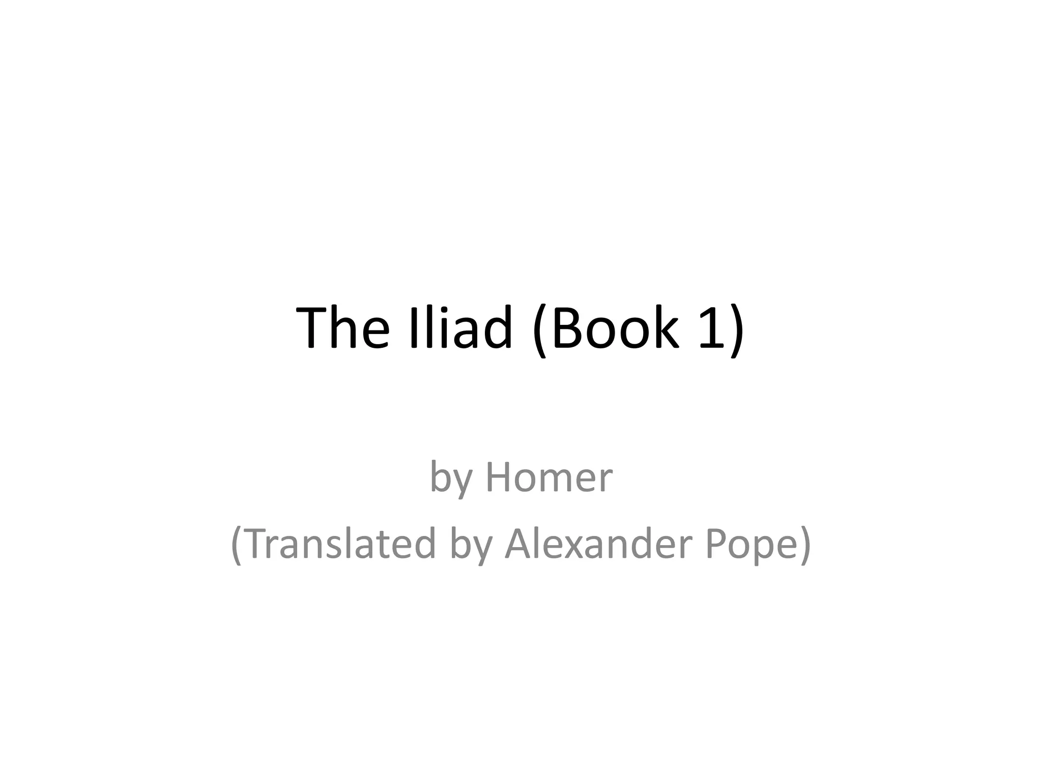 Iliad Book 1 | PPTX