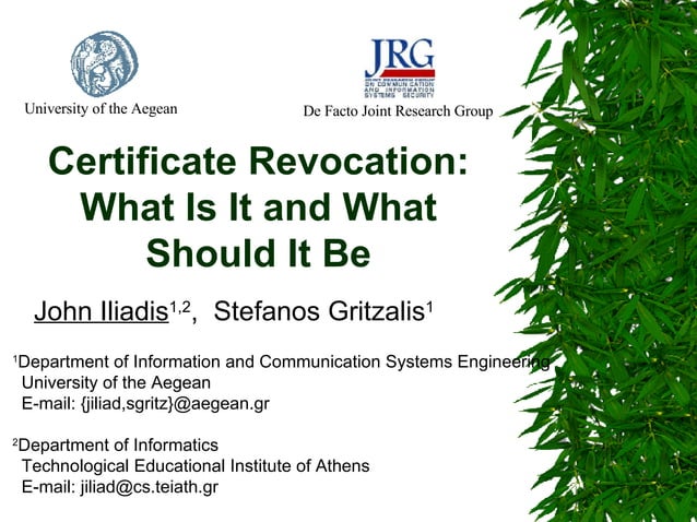 Certificate Revocation: What Is It And What Should It Be | PDF