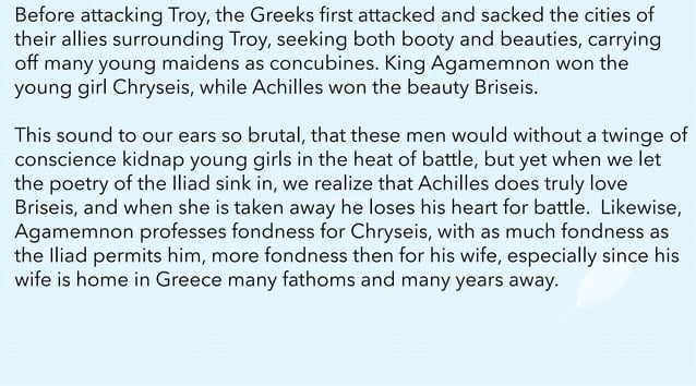 Concubines in the Iliad, Old Testament and Christian Tradition | PPT