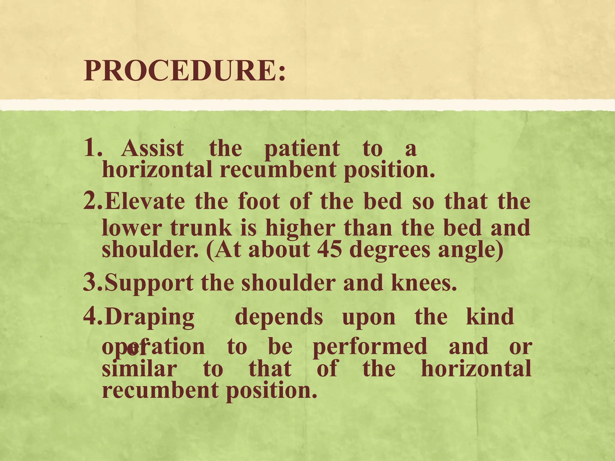 Positioning and Draping of Patients During Medical Examination in the ...
