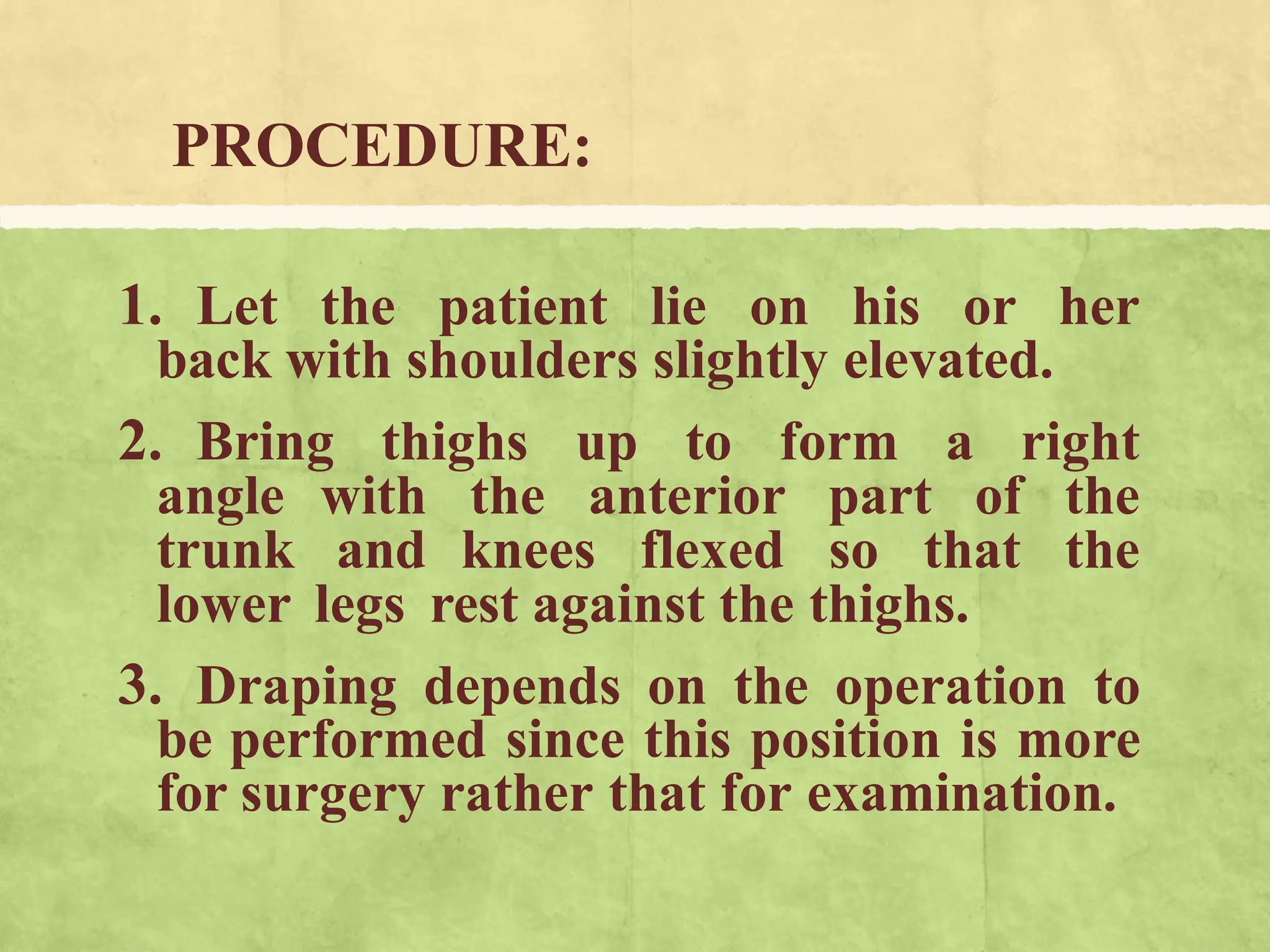 Positioning and Draping of Patients During Medical Examination in the ...