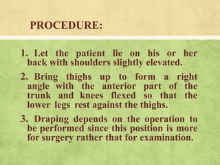 Positioning and Draping of Patients During Medical Examination in the ...