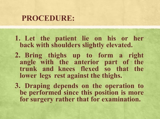Positioning and Draping of Patients During Medical Examination in the ...