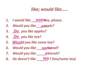 I like..., i would like... | PPT | Food & Drink