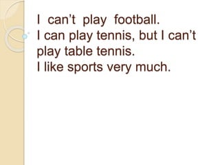 I like sports | PPTX | Sports