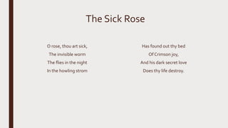 Analysis Intrinsic Elements; Symbol, Allusion, and Imagery in "The Sick ...