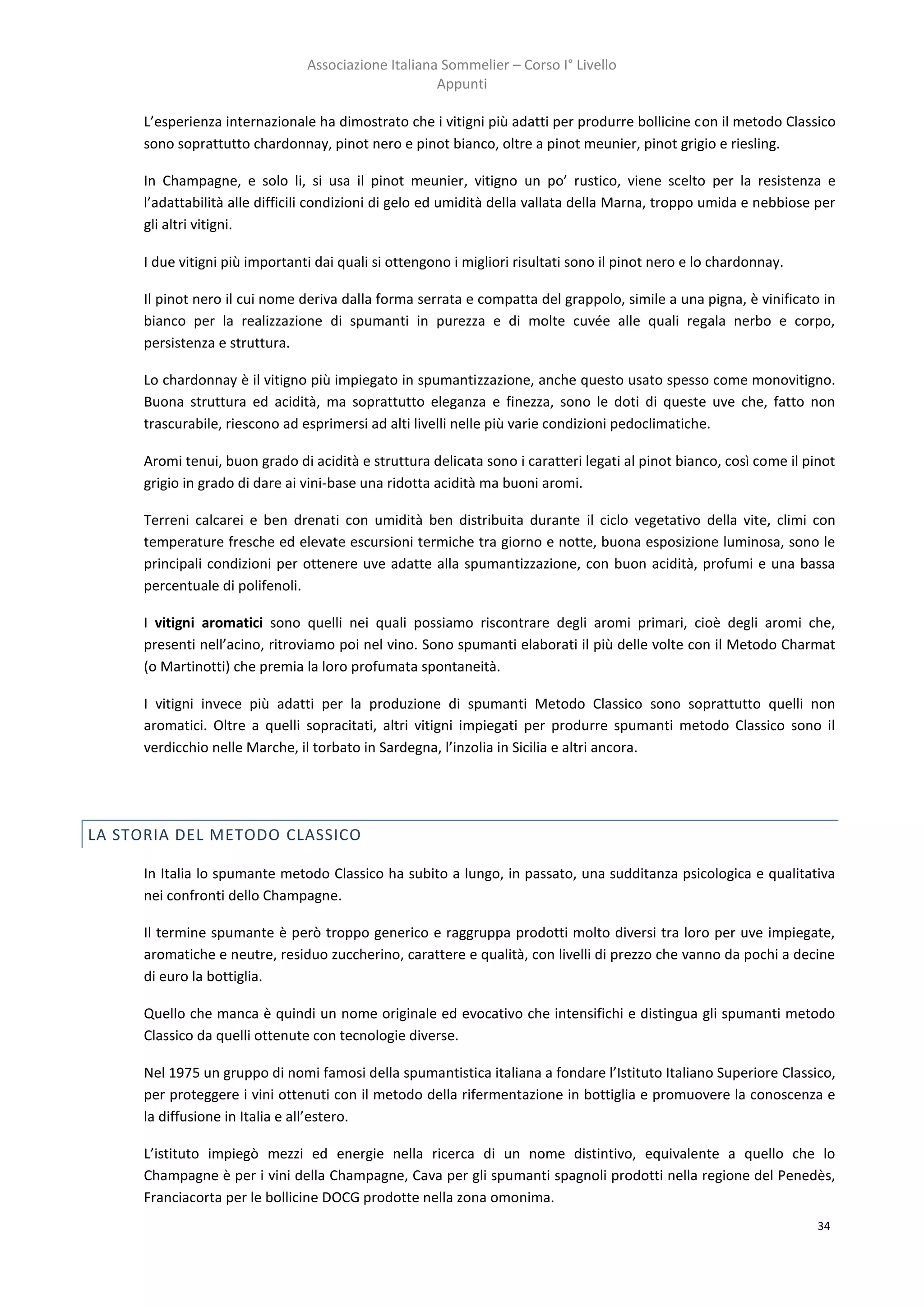 I° Livello - Corso Sommelier AIS - Appunti | PDF