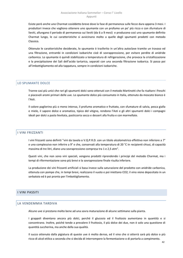 I° Livello - Corso Sommelier AIS - Appunti | PDF