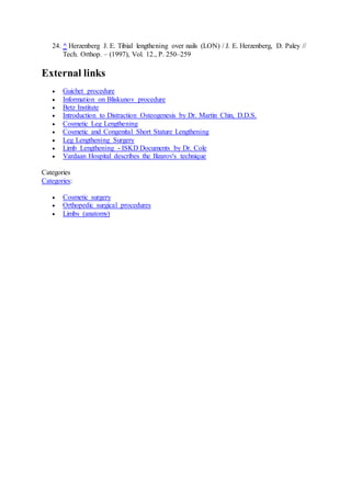 Ilizarov | DOCX | Death, Injury, or Military Conflict | Sensitive Topics