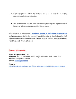 Ilizarov technique - what you need to know | PDF