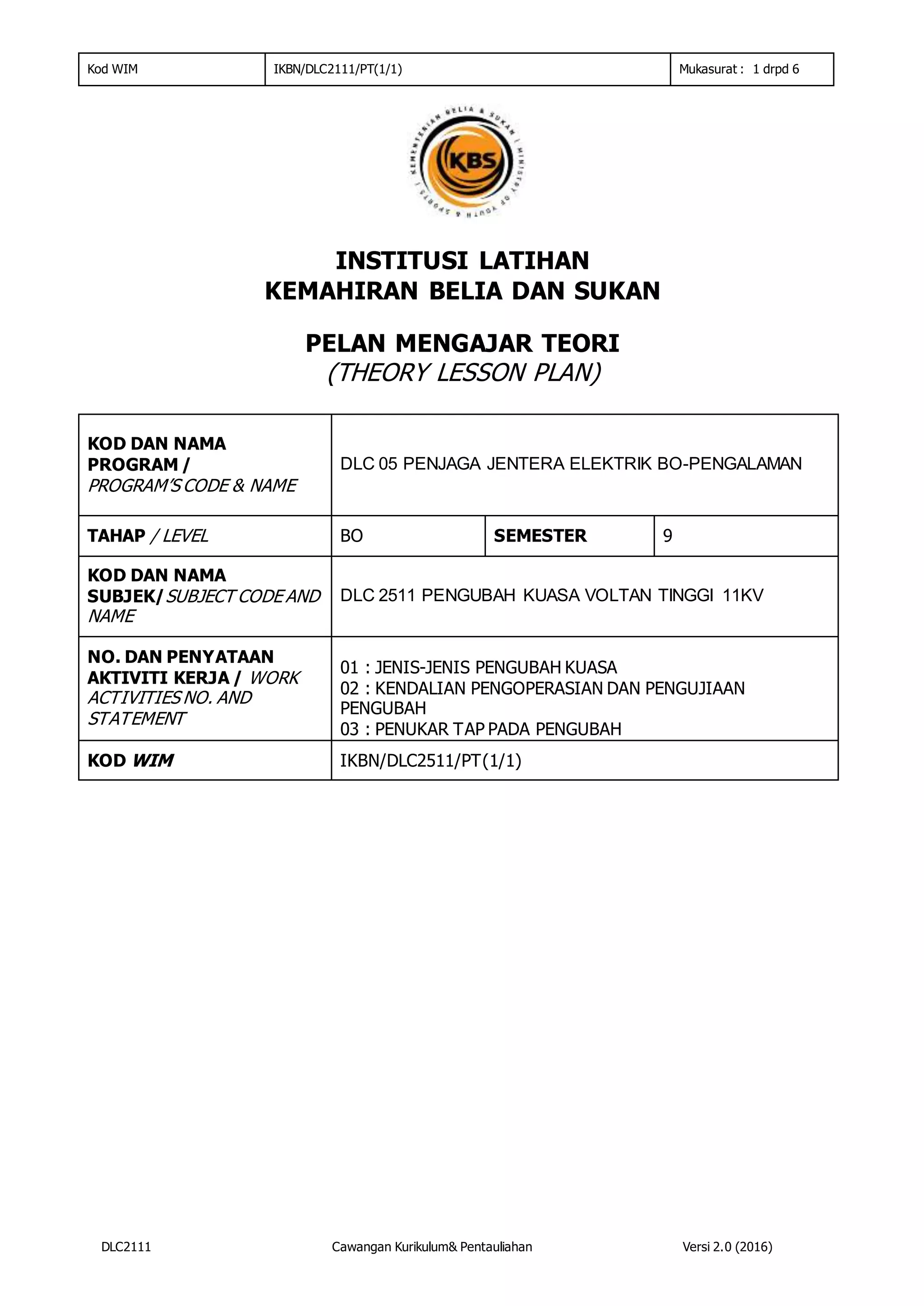 Ilkbs jpk pelan mengajar teori (pt) t (1) | DOCX